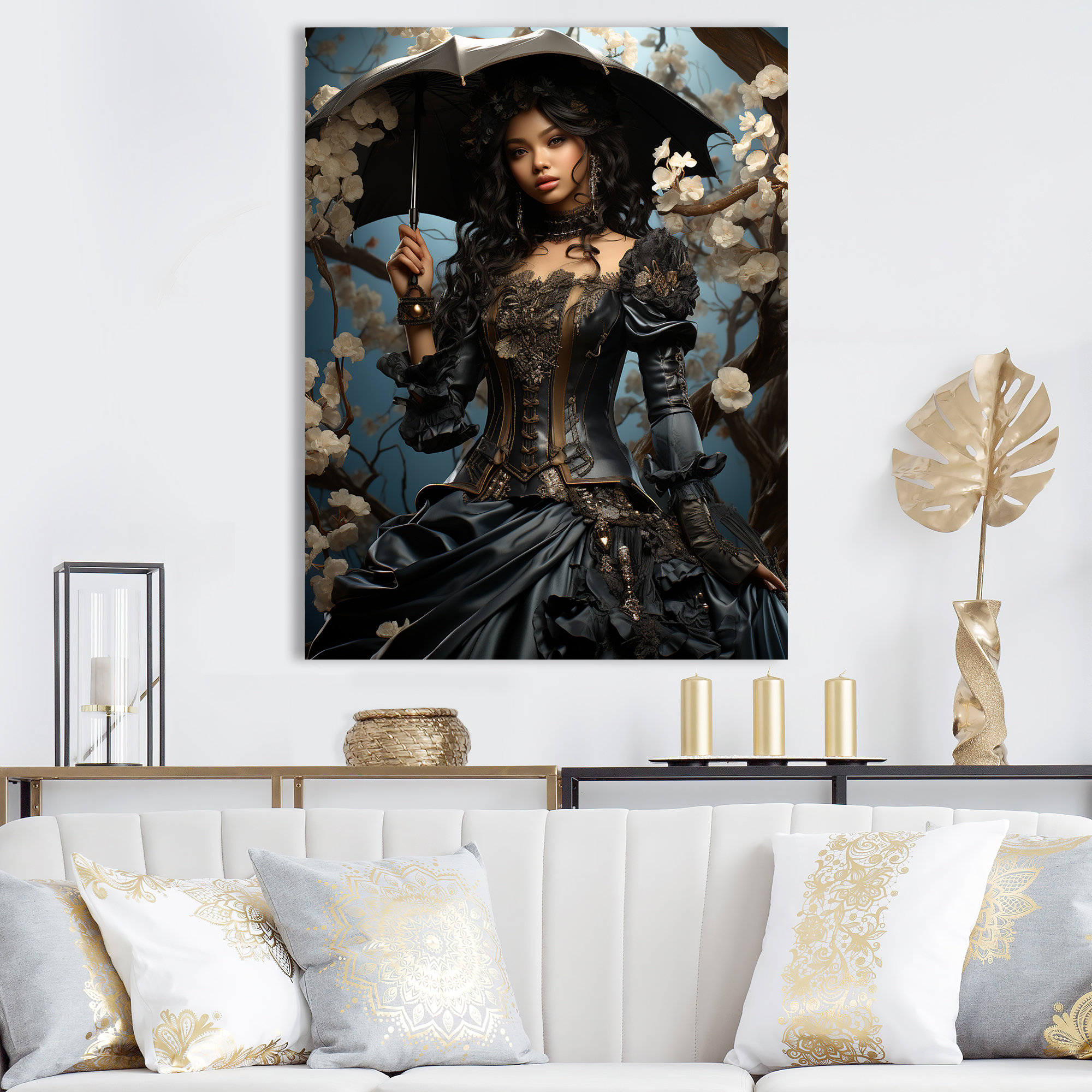 Lark Manor™ Victorian Charm Lady With Umbrella I - Victorian Woman Wall ...