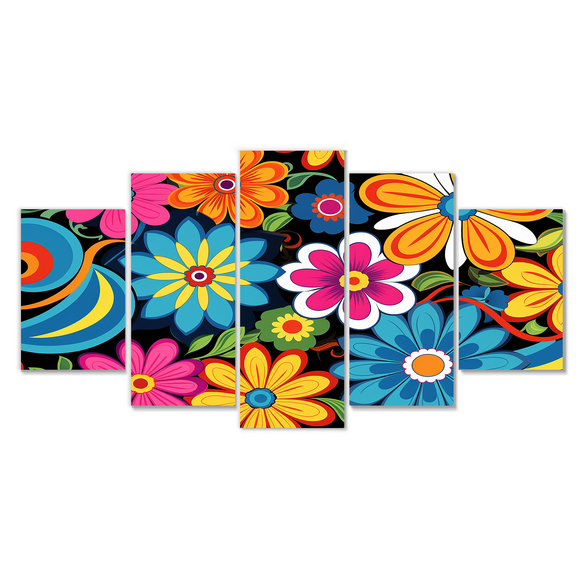 Bay Isle Home™ Groovy Hippy Flower Power - Wildflowers Wall Art Canvas ...