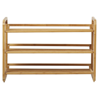Three Posts™ 12 Pair Stackable Solid Wood Shoe Rack & Reviews | Wayfair