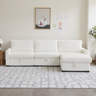 Mercer41 White Velvet Chesterfield Sofa 3+1 Seater with Deep Cushions ...