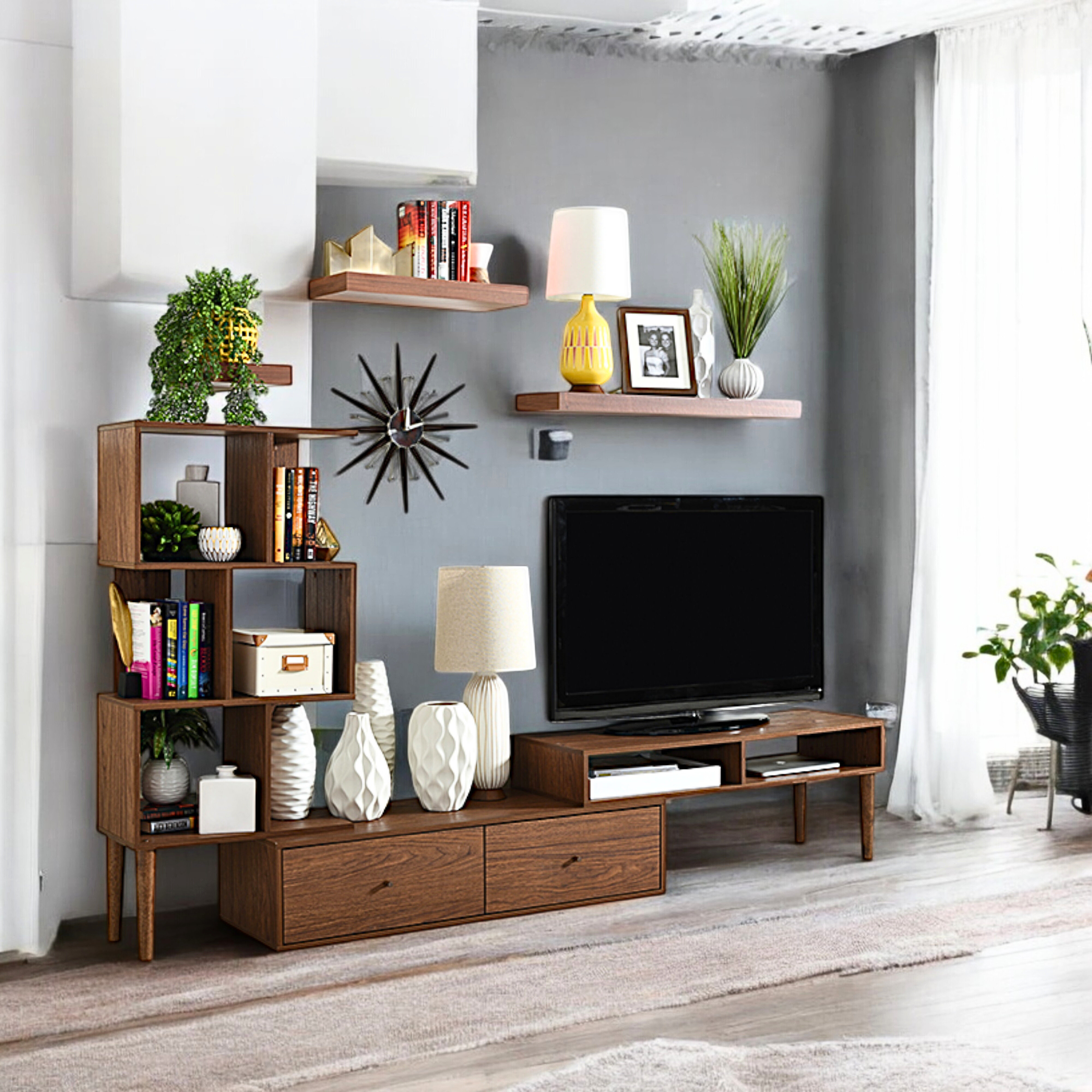 George Oliver Nostrum Mid-Century Modern Television Stand Entertainment ...