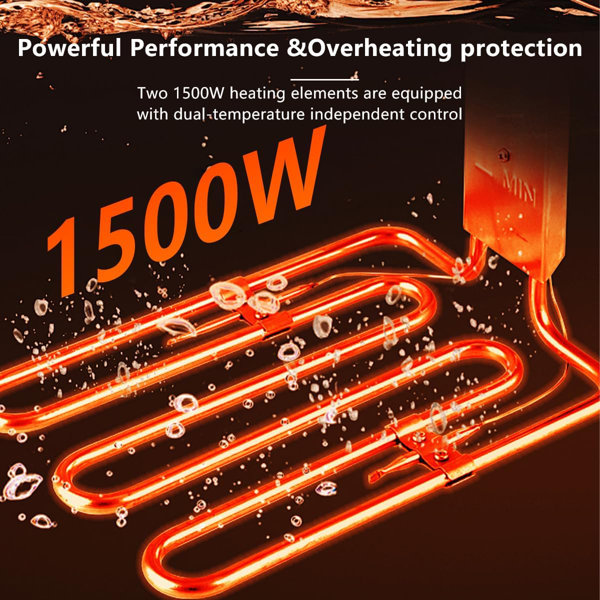 Vexon 3000W Electric Deep Fryer w/ 2 Baskets & Lids, 2X3L Stainless ...