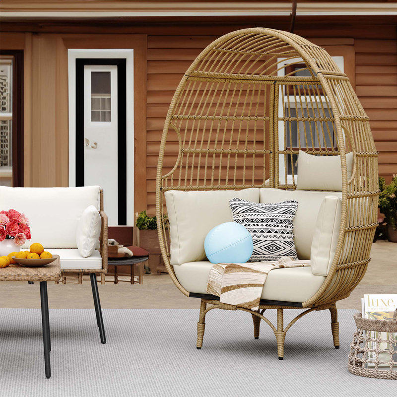 Langley Street Maciel 40'' Wide Outdoor Wicker Patio Chair with ...