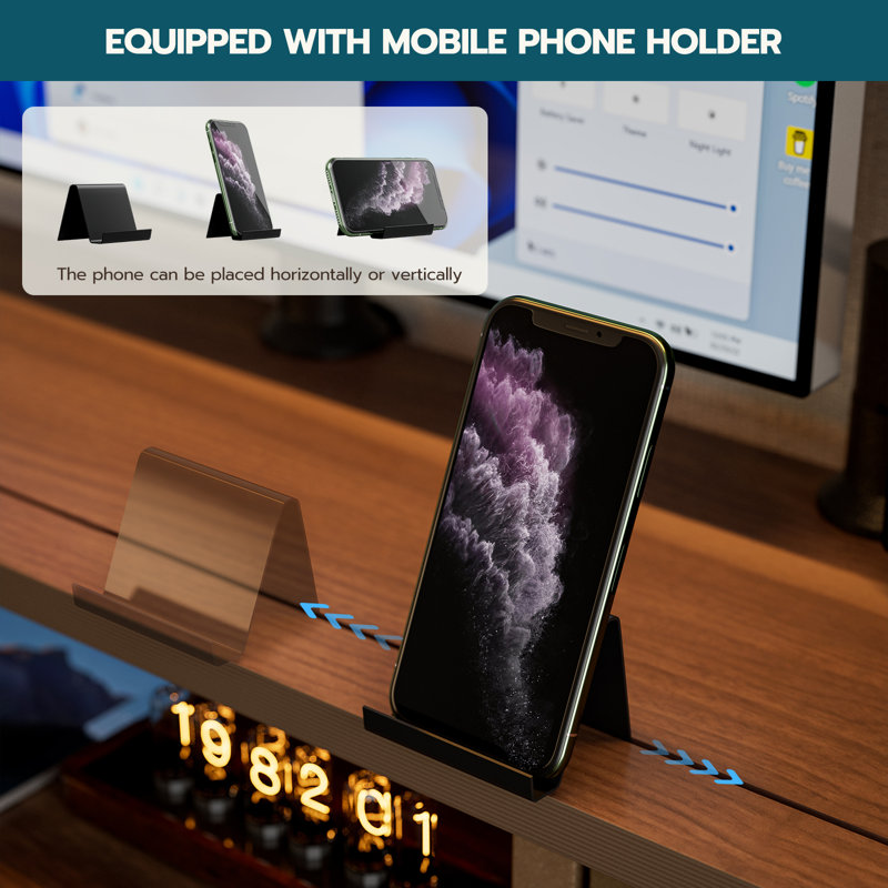 17 Stories Monitor Riser Long, Walnut "& Reviews" | Wayfair