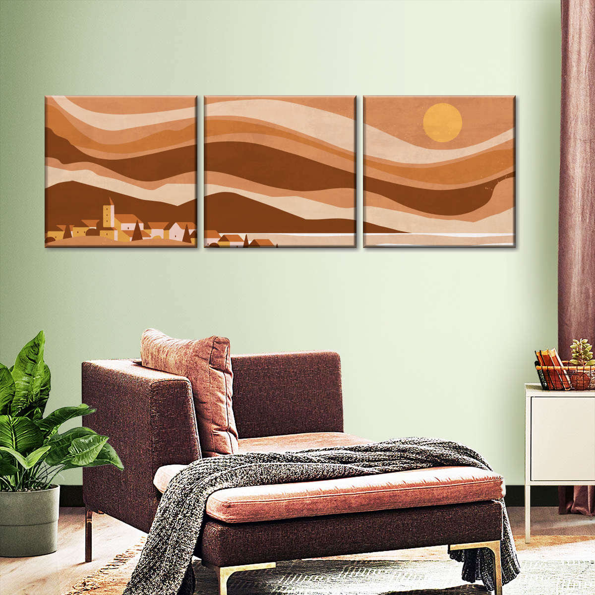 George Oliver Boho Sunset On Canvas 3 Pieces Set | Wayfair