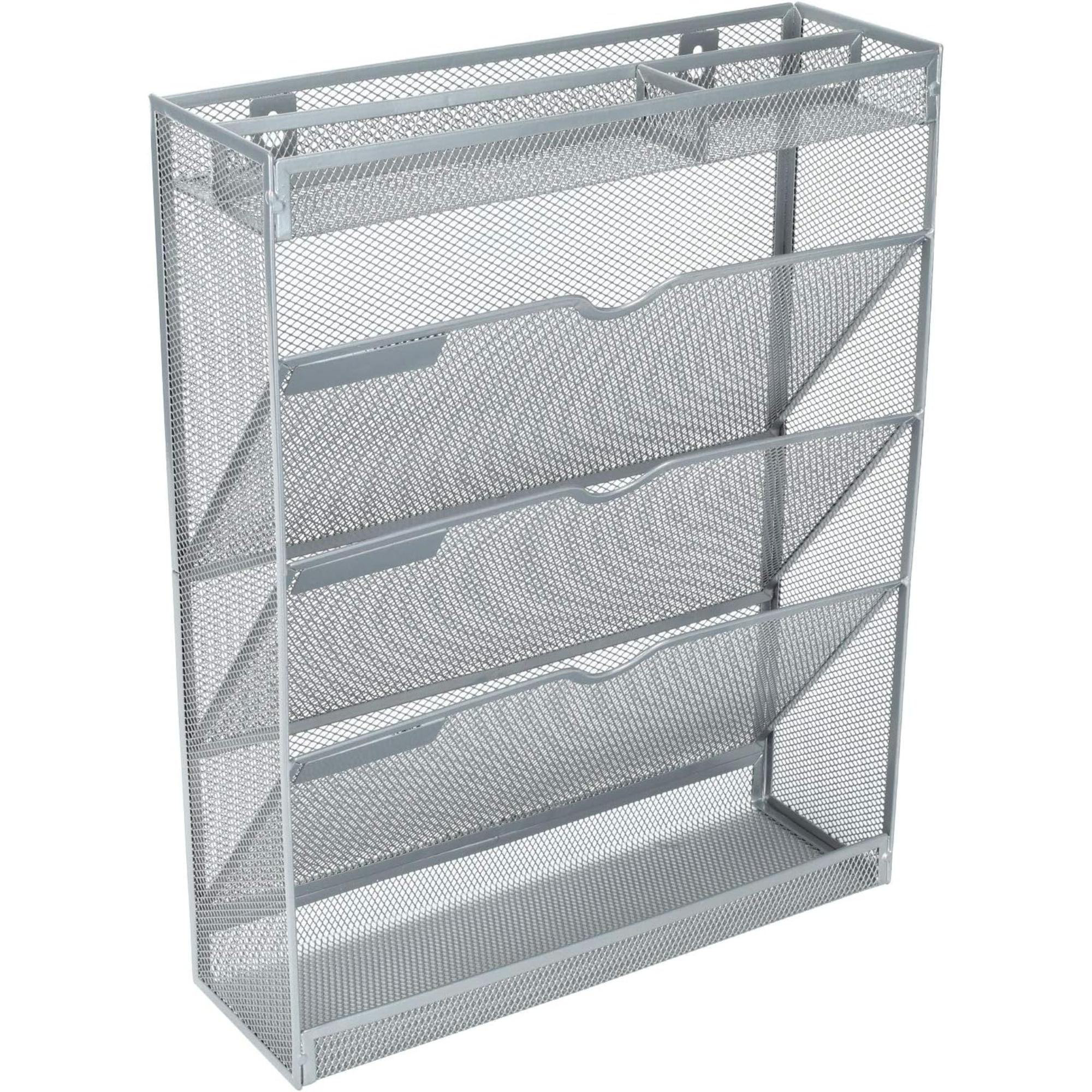 Inbox Zero Mesh Wall File Holder 3 Tier Vertical Mount Hanging ...