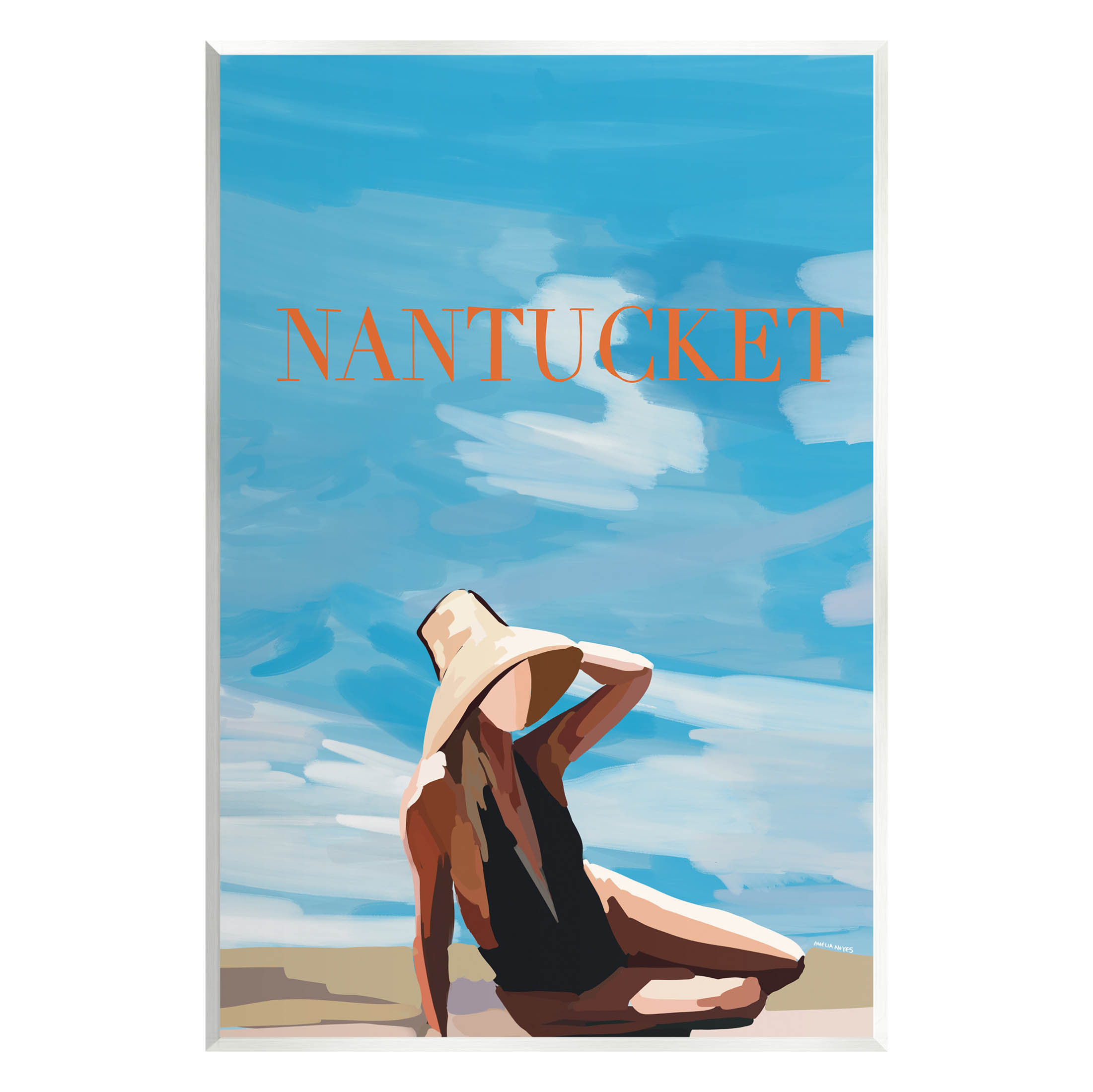 Stupell Industries Nantucket Summer Beach Girl Wall Plaque Art By ...