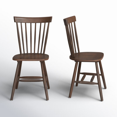 Ebern Designs Aulii Solid Wood Slat Back Dining Chair & Reviews | Wayfair