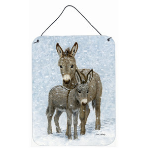 Caroline's Treasures Donkeys Hanging Aluminum Painting Print | Wayfair