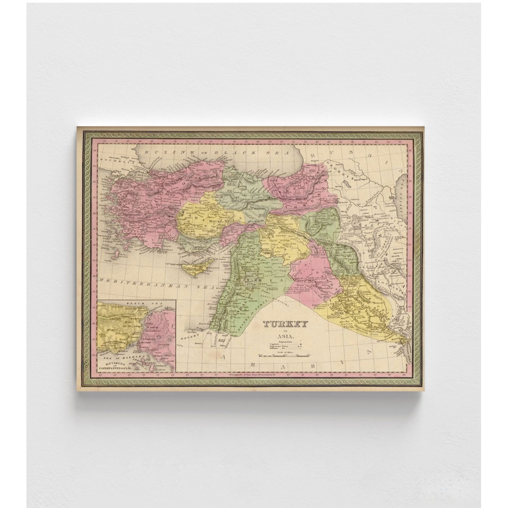 WeFrameArt Turkey In Asia 1849 By Vintage Maps, Old Map Of Turkey Print ...