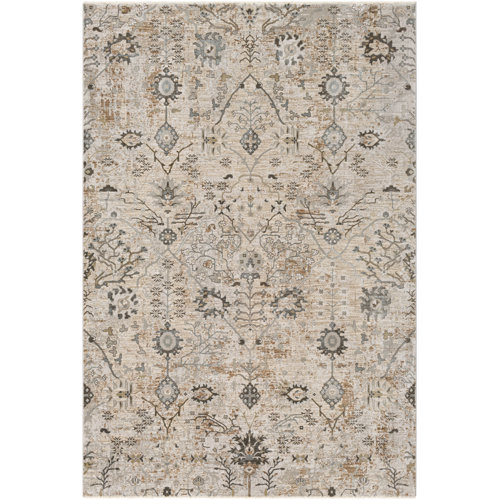 Charlton Home® Mitchelton Floral Beige Area Rug & Reviews | Wayfair