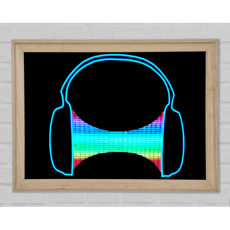 Bright Star Headphone Funk Black - Single Picture Frame Art Prints ...