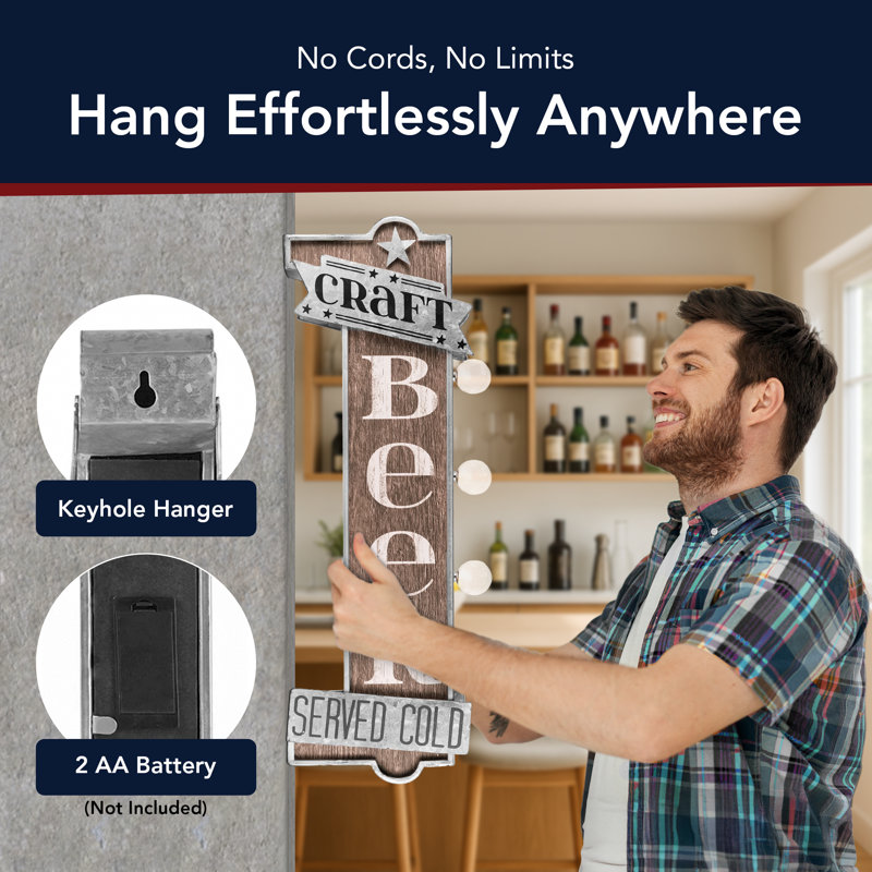 17 Stories Valmar Craft Beer LED Marquee Sign & Reviews - Wayfair Canada