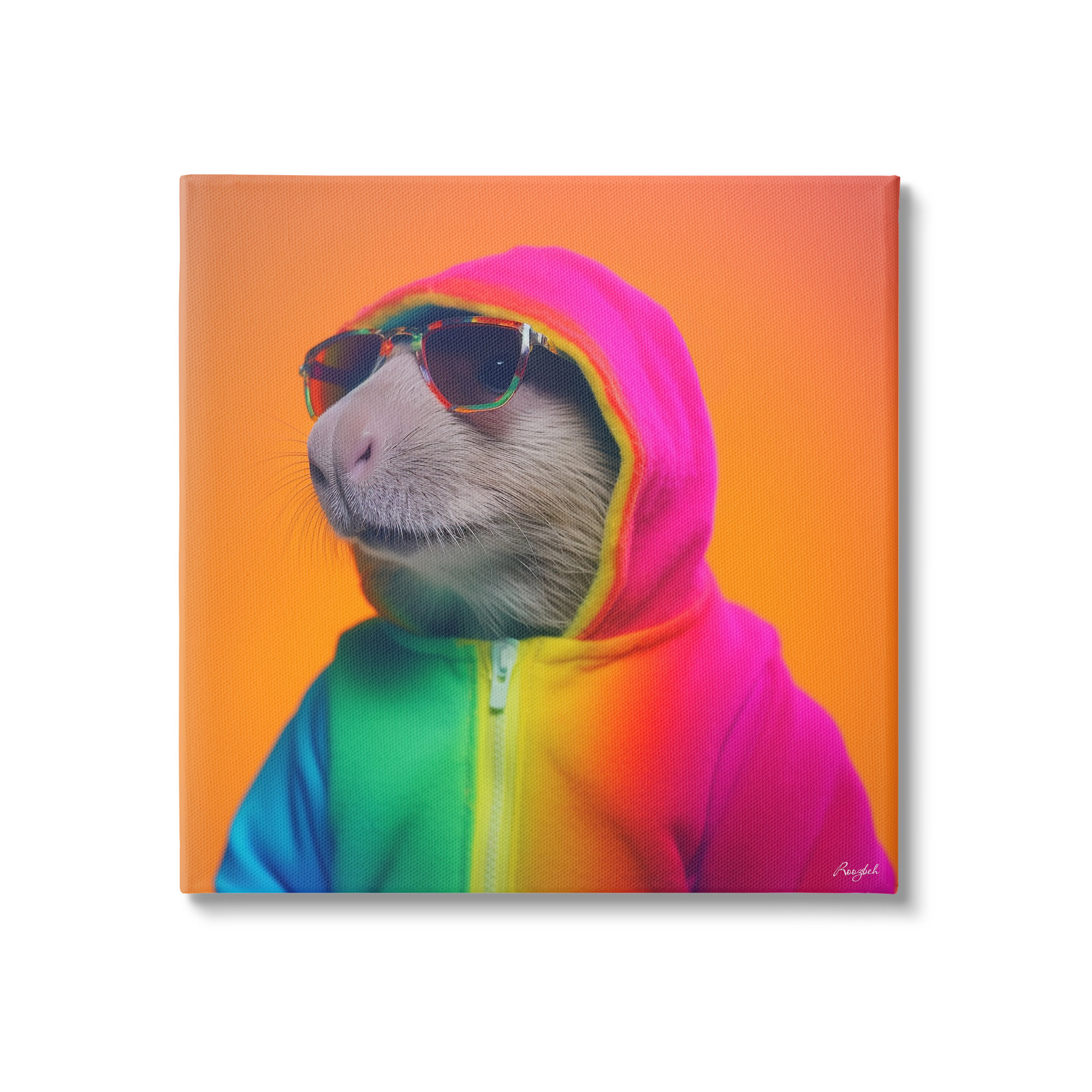 Trinx Rainbow Beaver Portrait Canvas Wall Art Design By Roozbeh ...