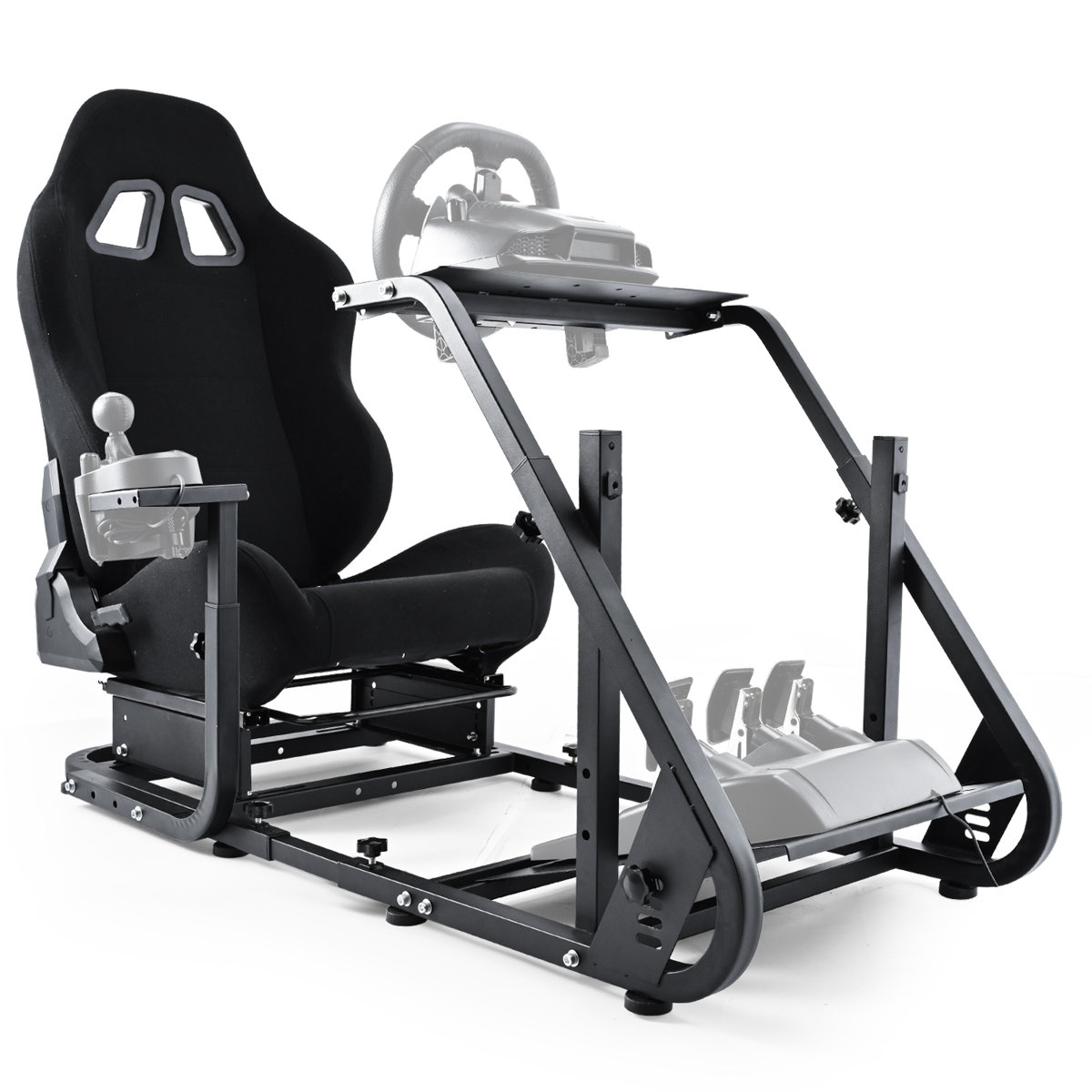 Inbox Zero Racing Simulator Cockpit Stand With Chair Fit Logitech G29 ...