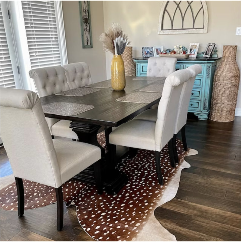 Millwood Pines Oakley Handmade Axis Deer Print Cowhide Rug | Wayfair