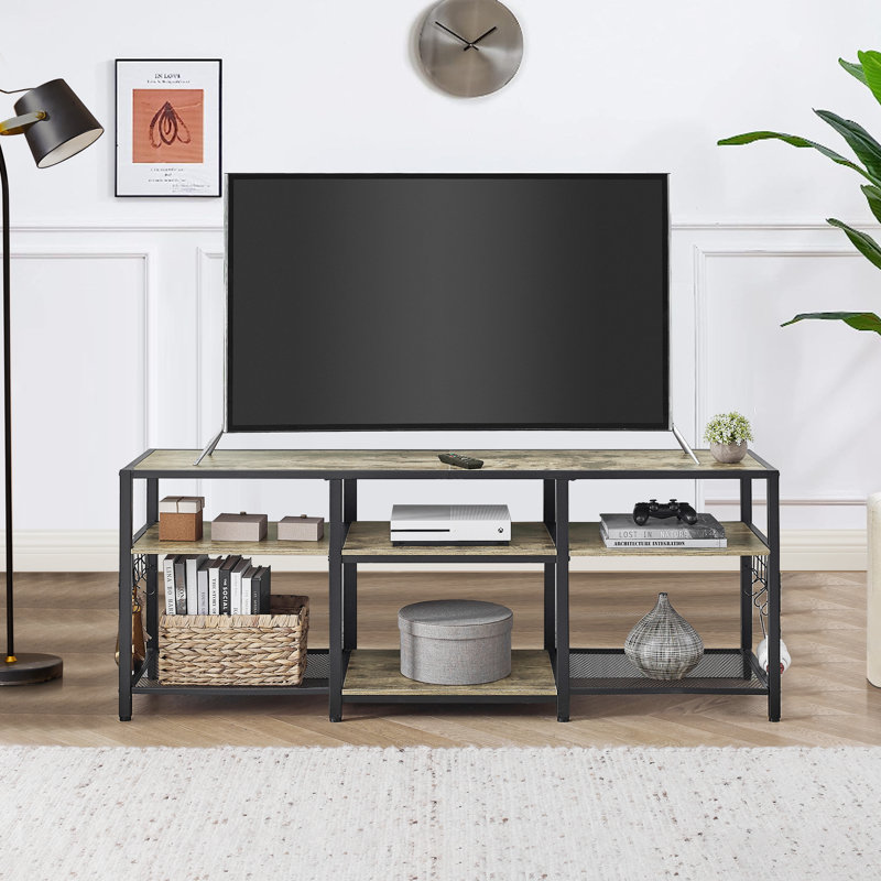 17 Stories Racavan TV Stand Entertainment Center Media Console with 3 ...