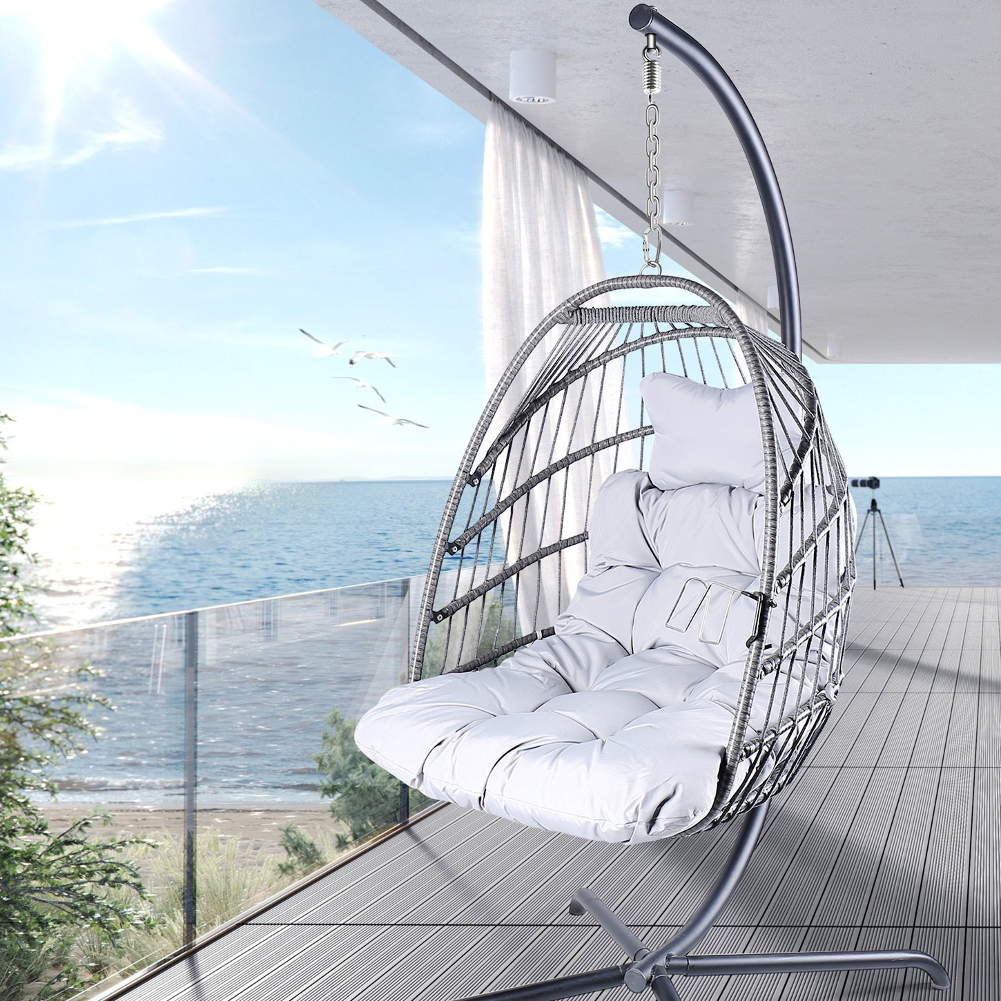 Latitude Run® Dahab 1 Person Swing Chair with Stand | Wayfair