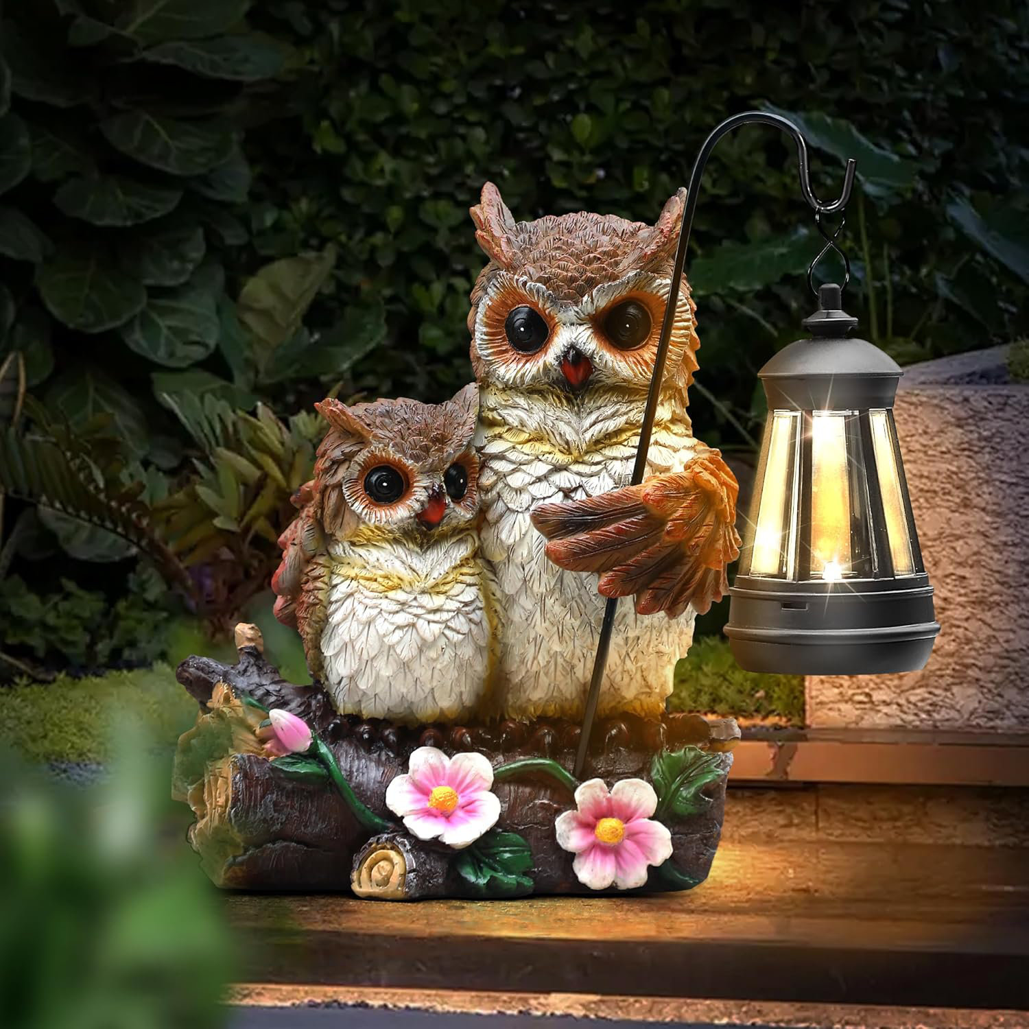 Trinx Garden Owls Statue with Solar LED Lantern - Wayfair Canada