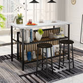 August Grove® Wimborne Solid Wood Kitchen Island Set & Reviews | Wayfair