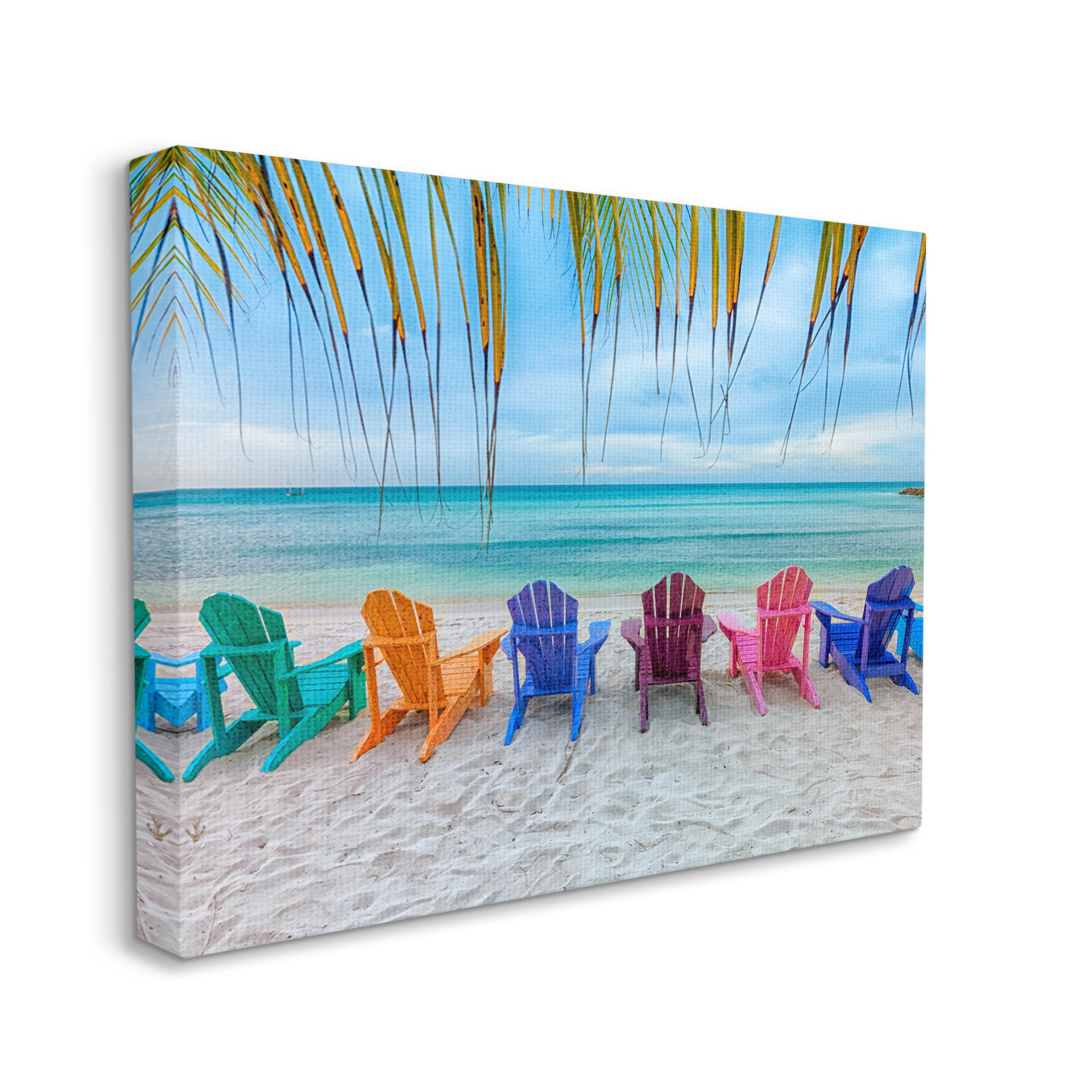 Stupell Industries Picturesque Tropical Summer Beach by Mary Lou ...