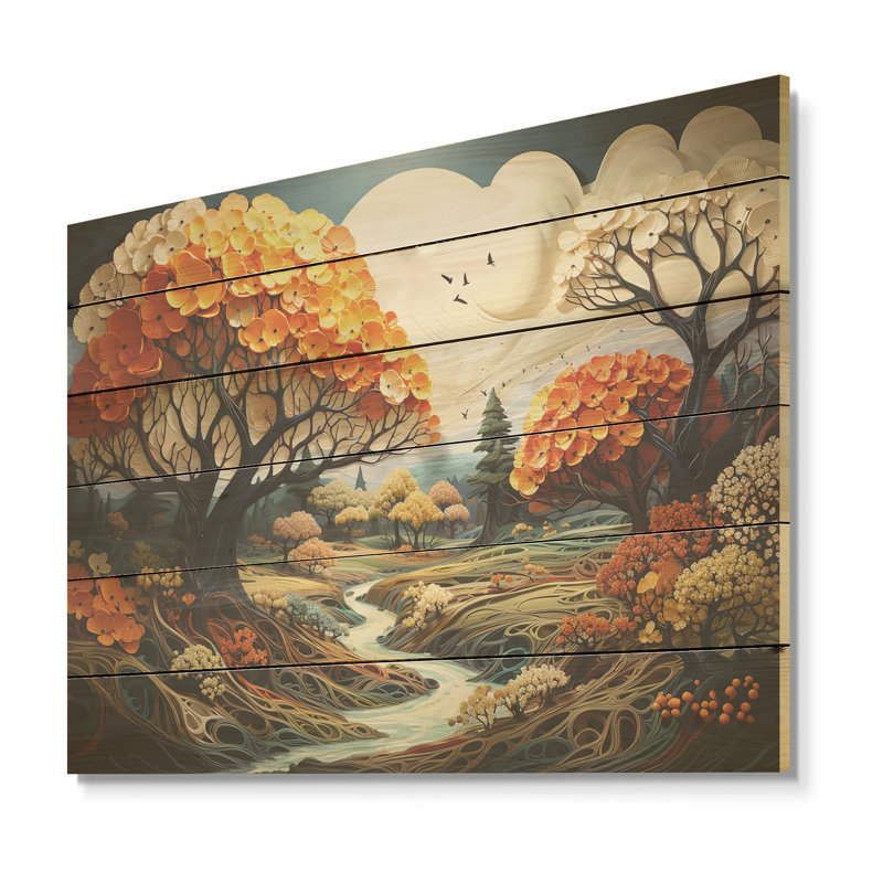 Lark Manor™ Trees Charm In Summer Charm - Trees Wood Panel Wall Art On ...