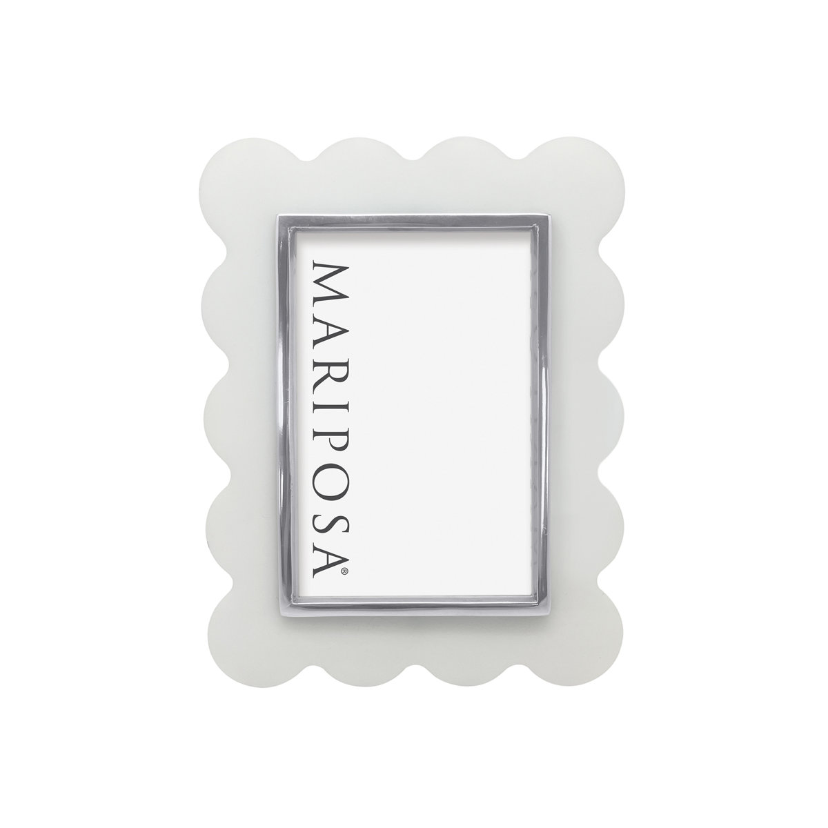 Mariposa Mod White Acrylic Scallop 4x6 Frame | Perigold