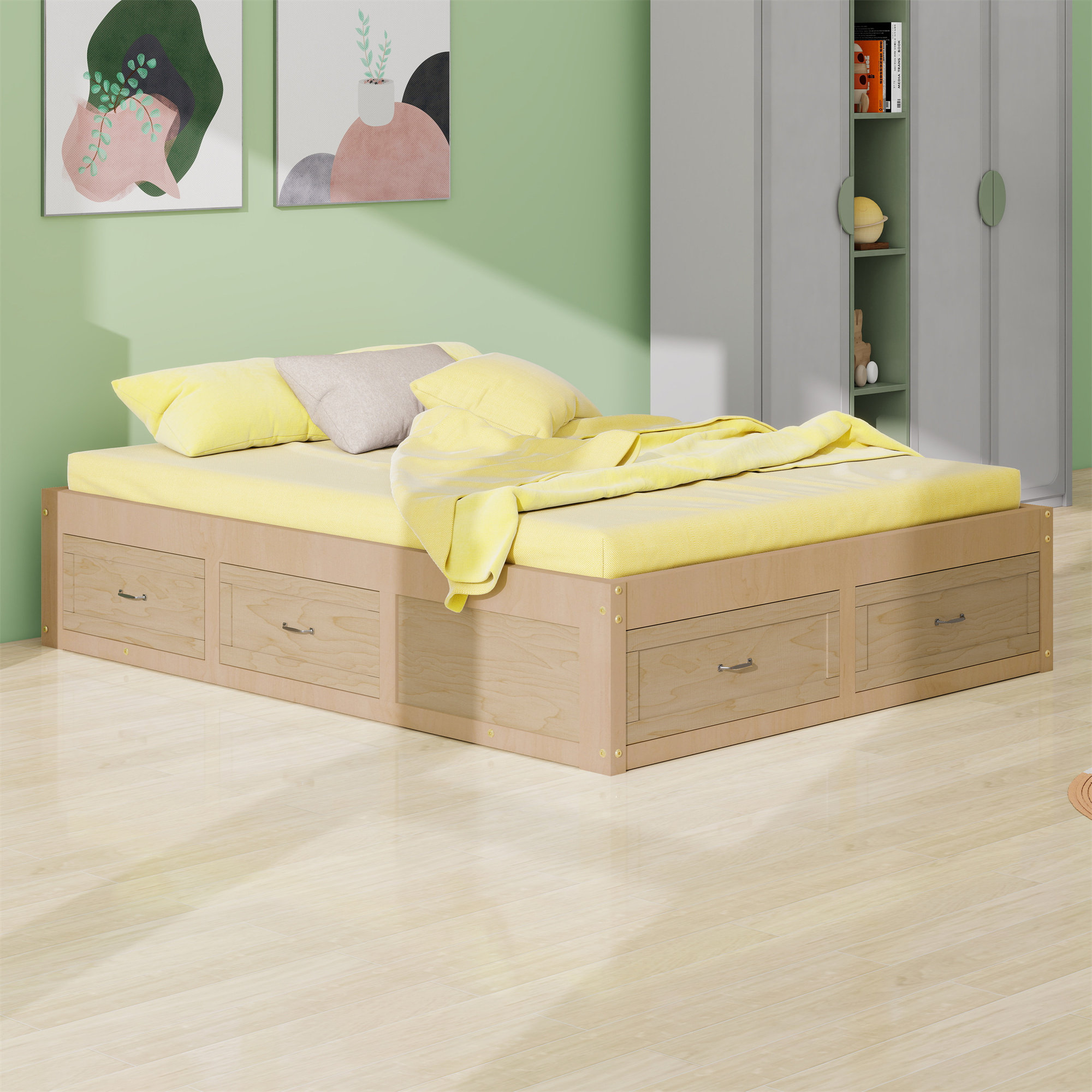 Red Barrel Studio® Platform Bed With 6 Storage Drawers | Wayfair