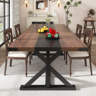 August Grove® Dariusz Farmhouse Dining Table, Kitchen Rectangular Large ...