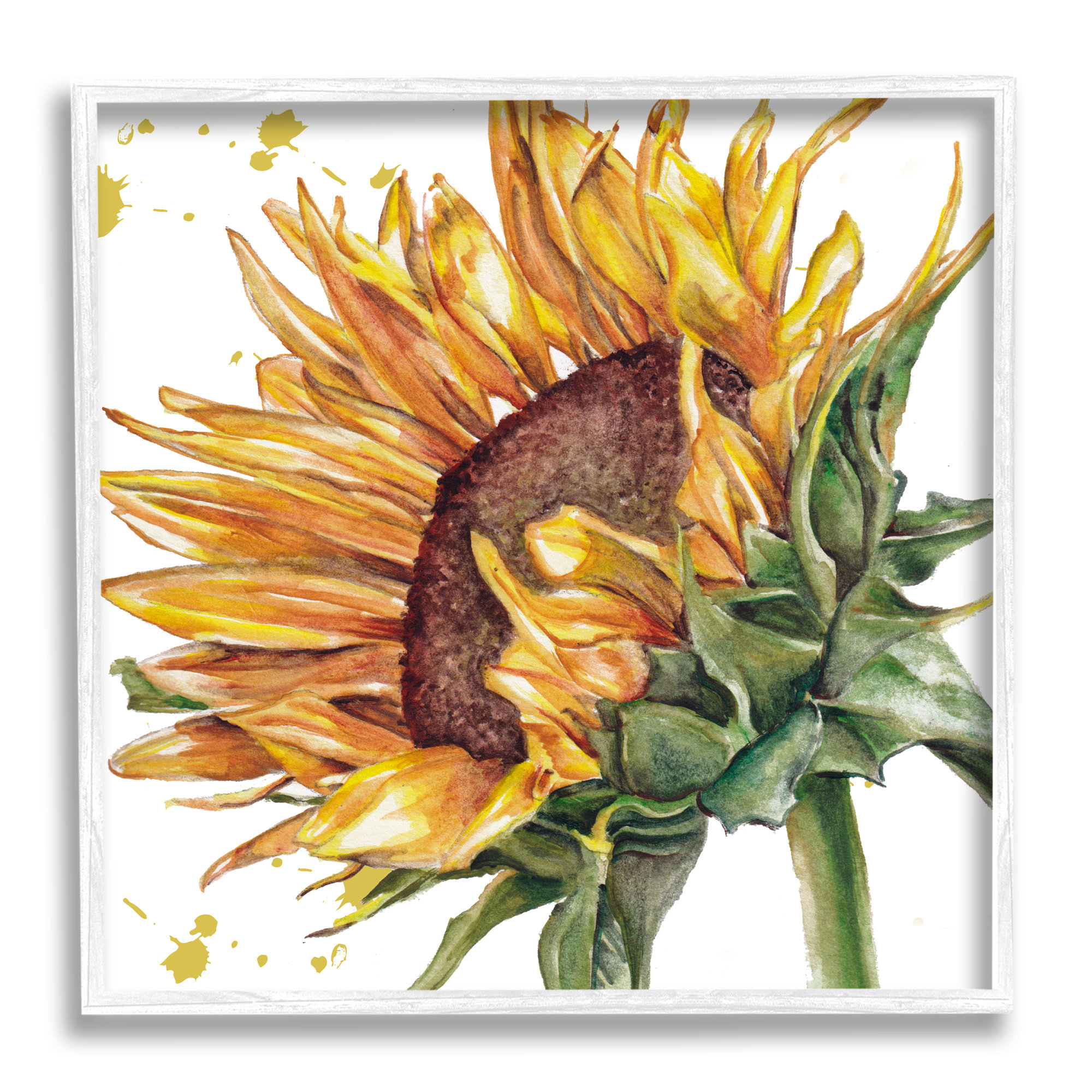 Stupell Industries Sunflower with Modern Splash Framed by Studio 731 ...