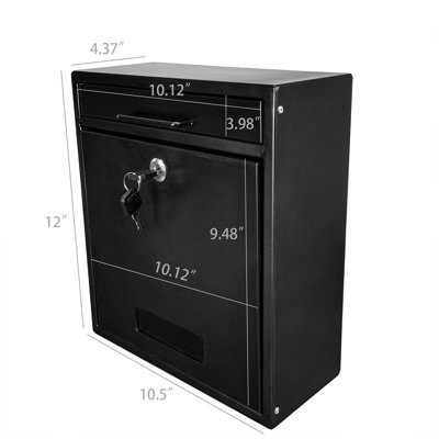 Fixturedisplays® Black Outdoor Drop Box Locking Drop Box, Wall Mounted ...
