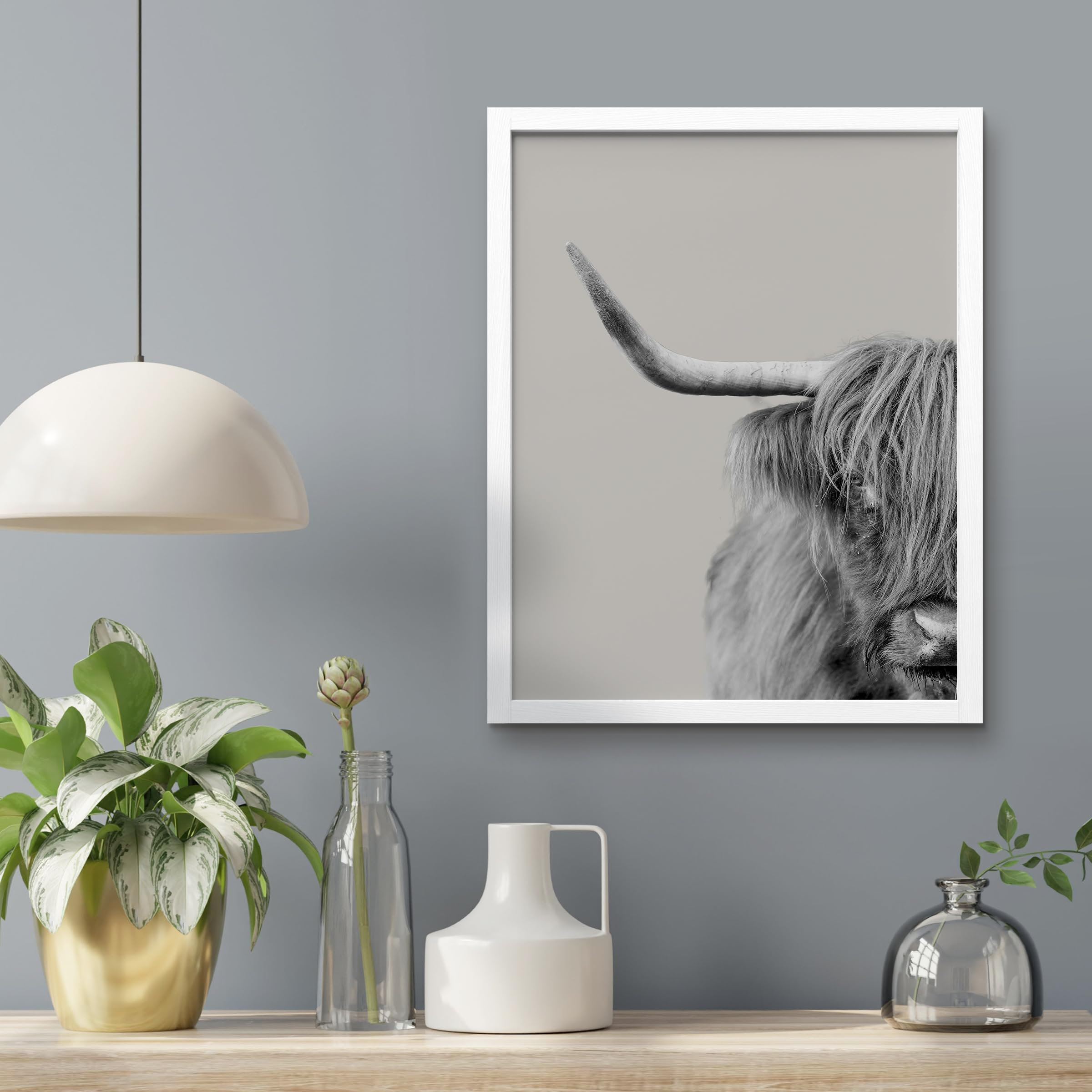 SIGNLEADER " Hignland Cow Portrait Black And White Shetland Cattle " on ...