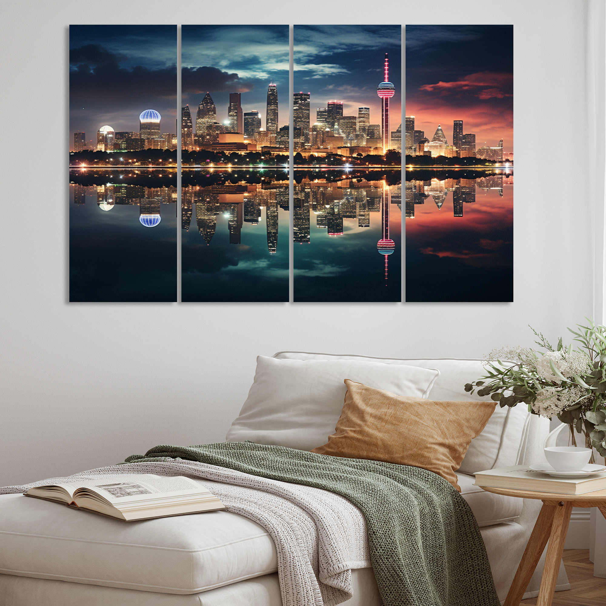 Design Art Dallas Beautiful Cityscape Spot II - Dallas Metal Wall Art ...