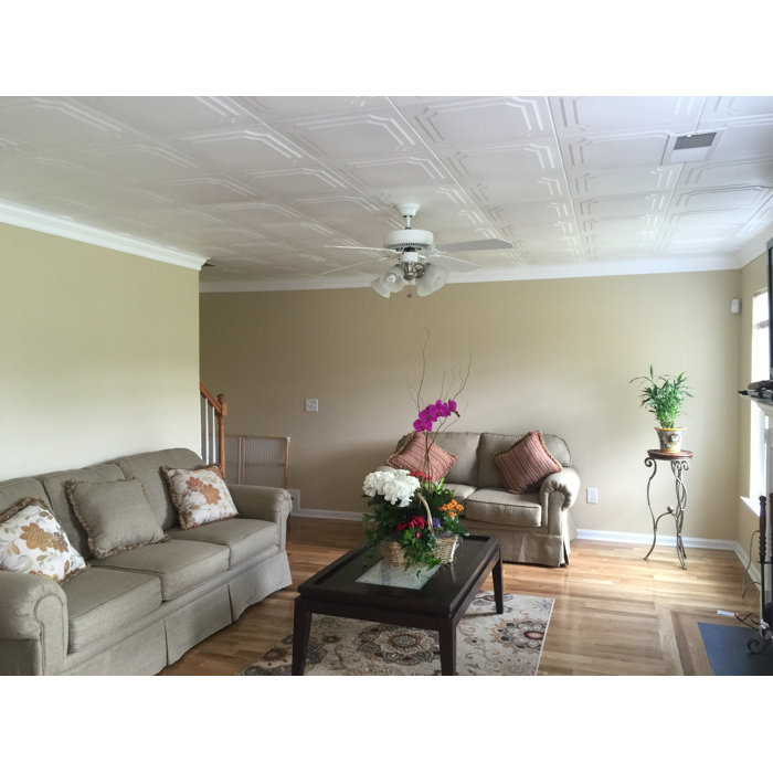 A La Maison Ceilings Virginian 1.6 ft. x 1.6 ft. Polystyrene Glue-up ...