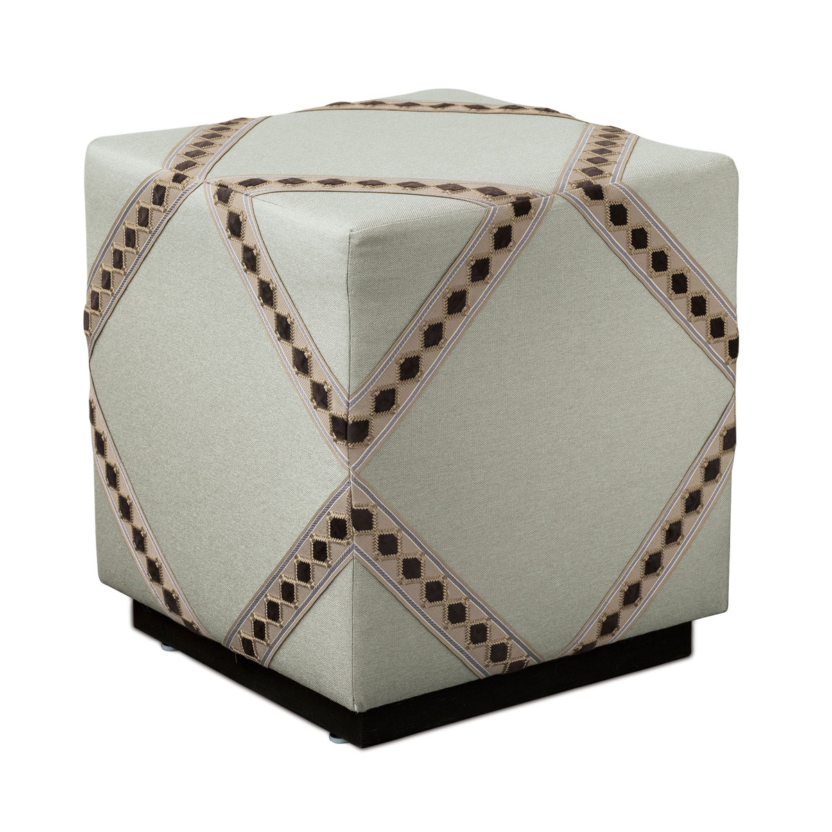 Eastern Accents Steeplechaser 19'' Wide Square Geometric Cube Ottoman ...