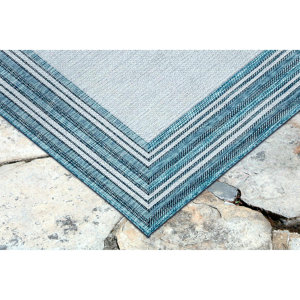 Dovecove Bugbee Blue Indoor/Outdoor Rug & Reviews | Wayfair