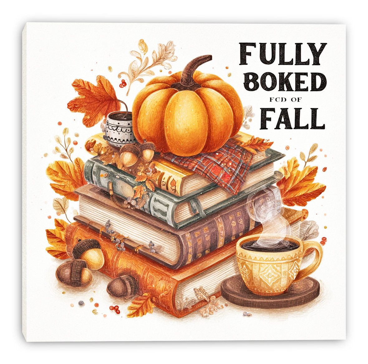 Ophelia & Co. Fully Booked Fall Wrapped Canvas Wall Art | Wayfair