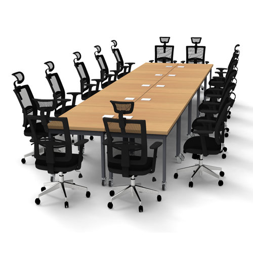 The Twillery Co.® Albin 14 Person Conference Meeting Tables with 14 ...