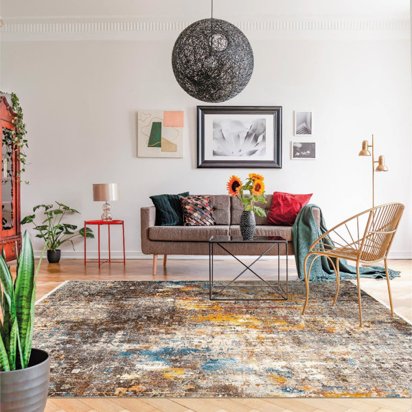 Borough Wharf Carwill Vintage Machine Woven Brown Area Rug | Wayfair.co.uk