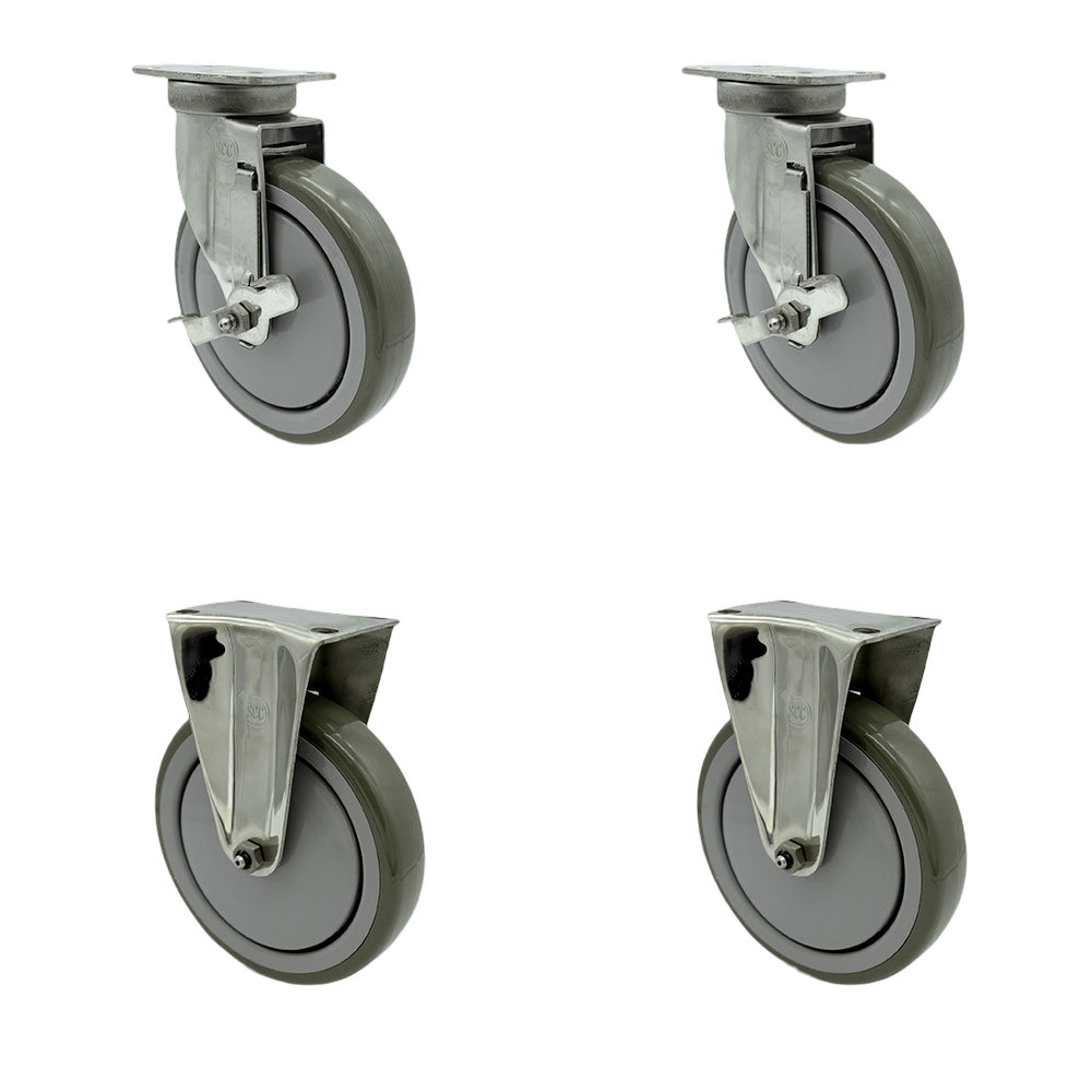 Service Caster 4 Piece Polyurethane Top Plate Caster Set | Wayfair