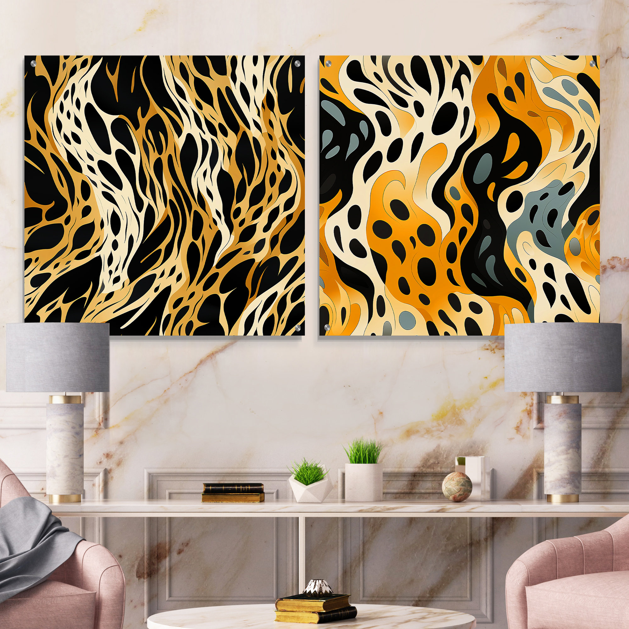 Design Art Orange And Black Classic Elegance Adventure - Abstract ...
