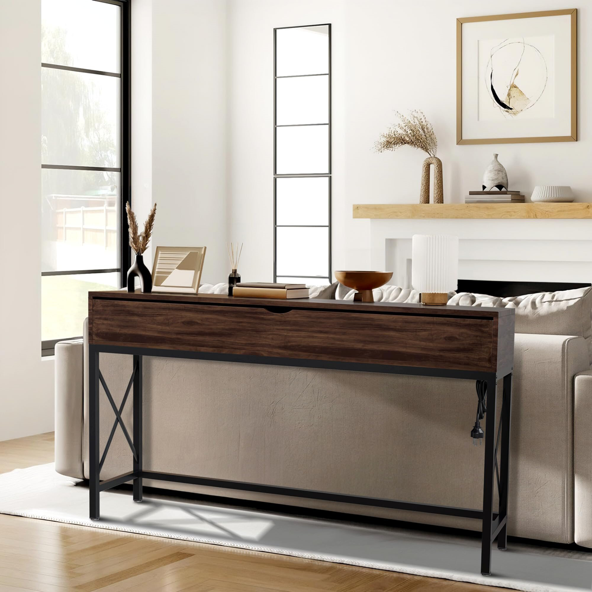 17 Stories 55"W Long Console Table - Wayfair Canada