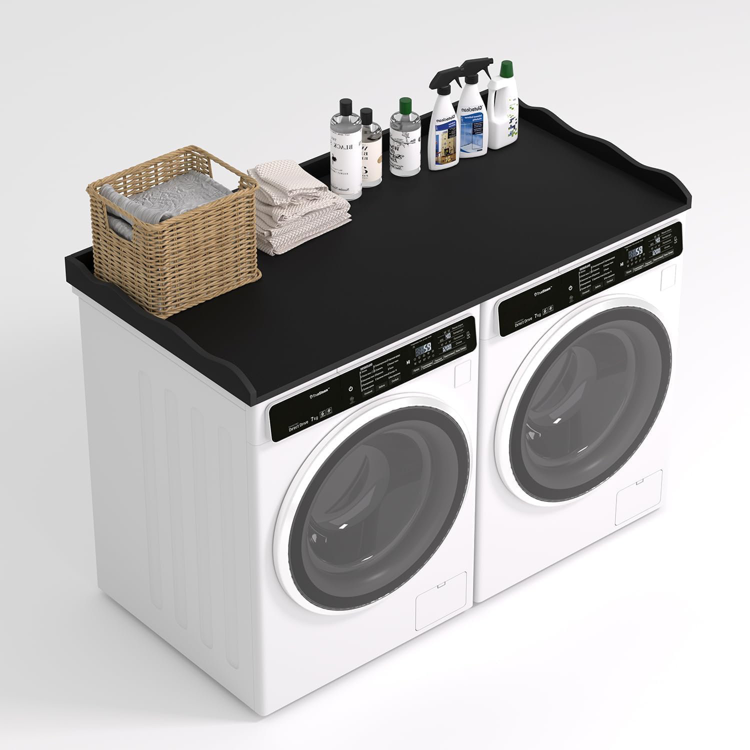 CHUANGWENYI Washer Dryer Countertop With Edge Rails And Anti-Slip Pad ...