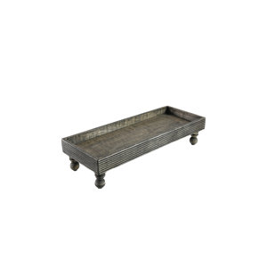 August Grove® Rustic Dark Wood Tray With Legs - 5" X 21" - Versatile ...