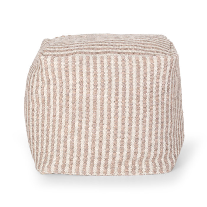 Laurel Foundry Modern Farmhouse Aoife 16" Wide Square Striped Pouf ...