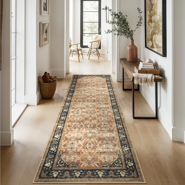Bungalow Rose Watte Machine Washable Rugs Vintage Distressed Non Slip ...