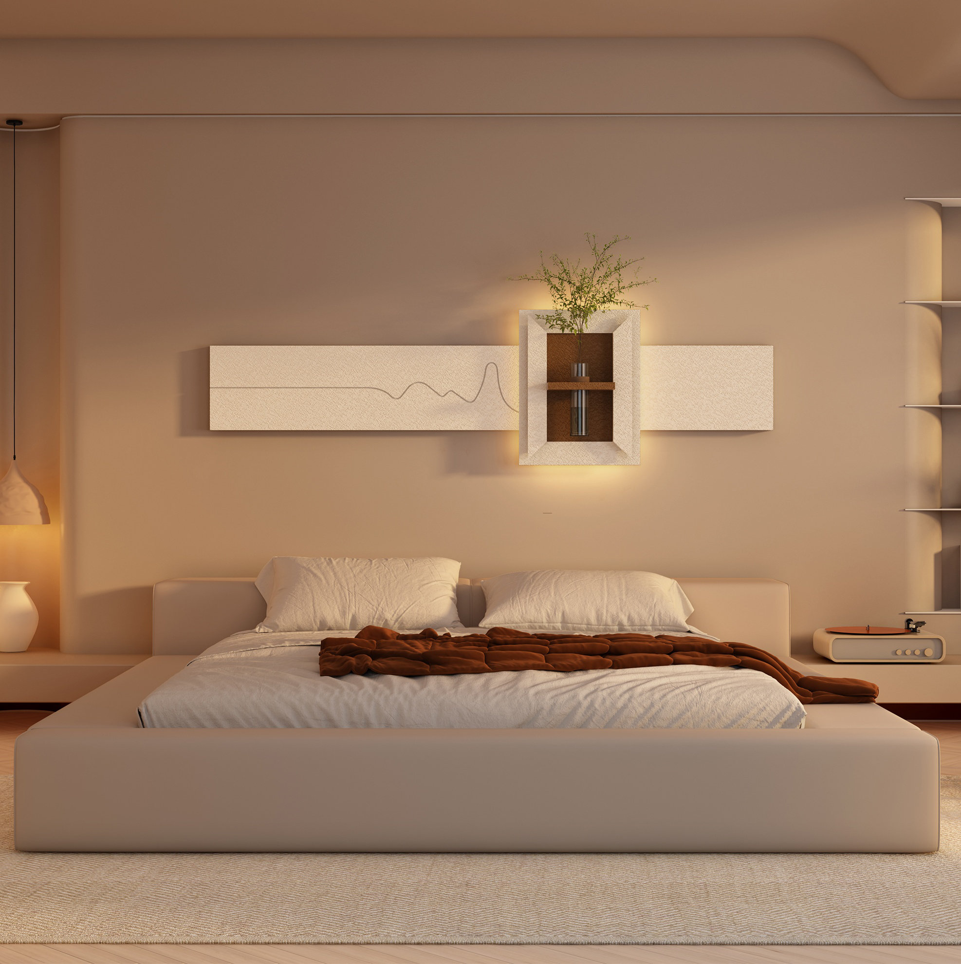 Orren Ellis Adjustable 3-Color LED Sandstone Wall Decor with Simulated ...