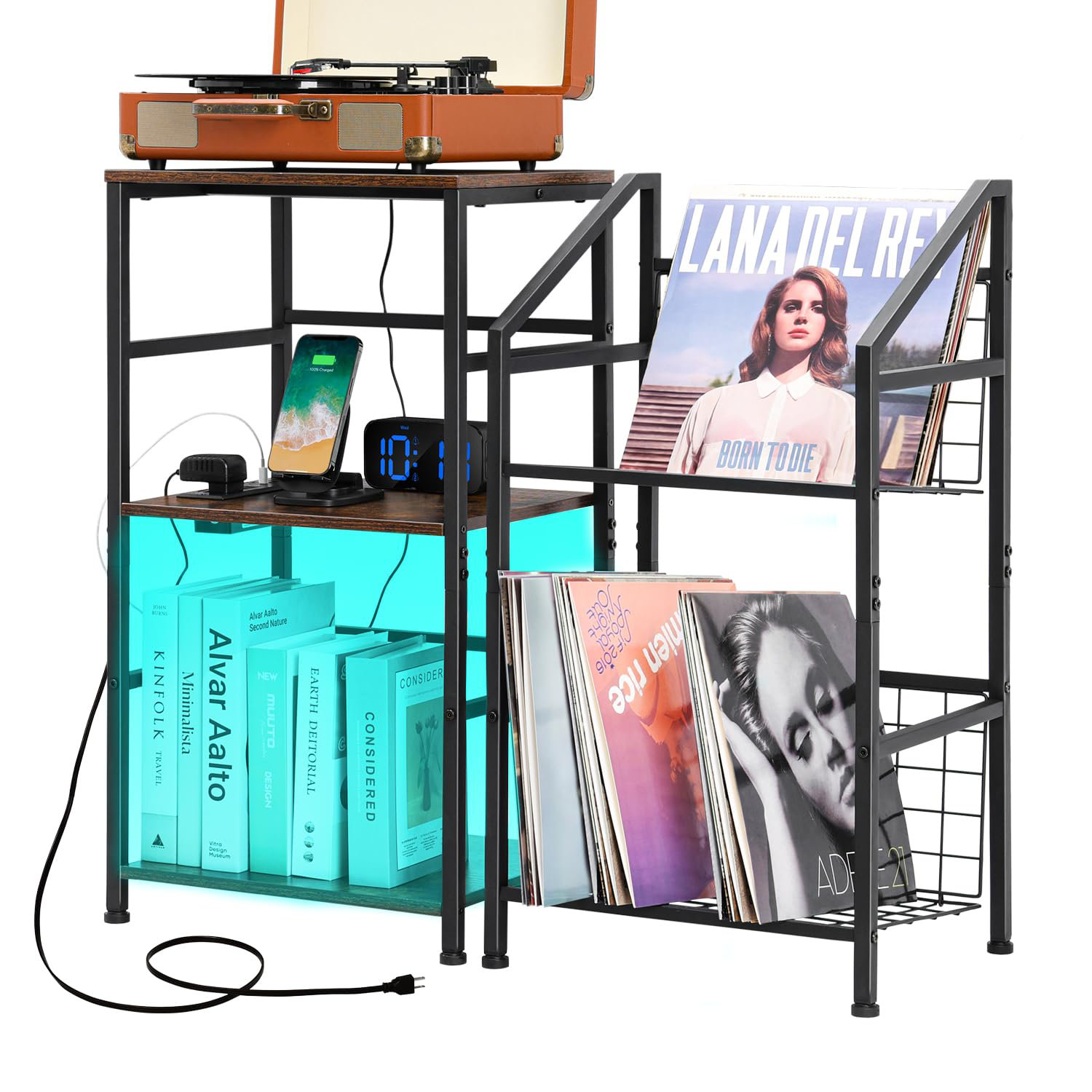 17 Stories Record Player Stand With Vinyl Storage Audio Rack | Wayfair