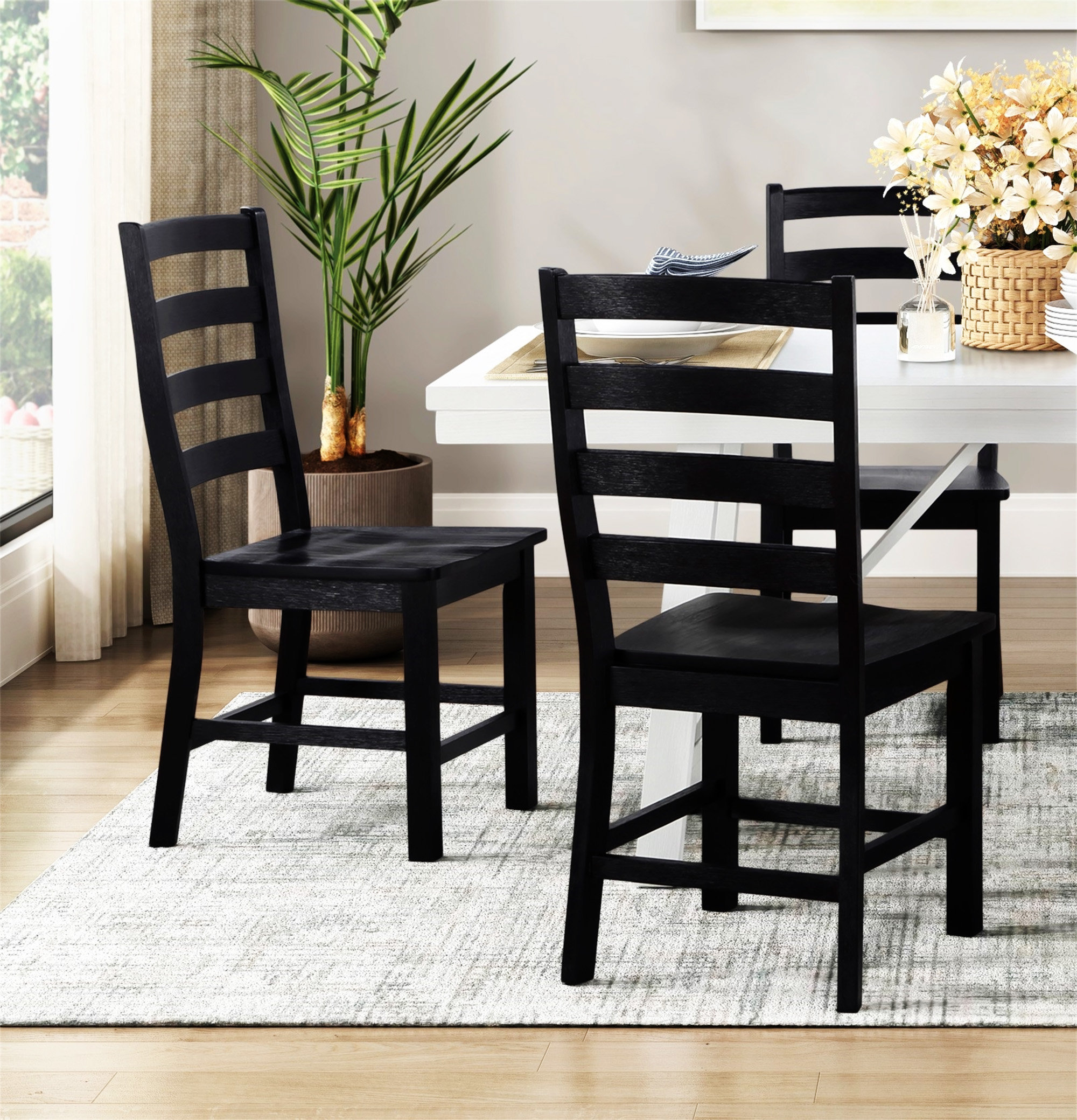 Lark Manor™ Contemporary Side Chairs Set Of 2 Dining Wooden Kitchen ...