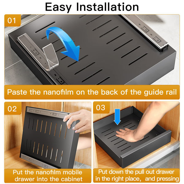 Belfry Kitchen Pull Out Cabinet Organizer, Pull Out Extendable Sliding ...